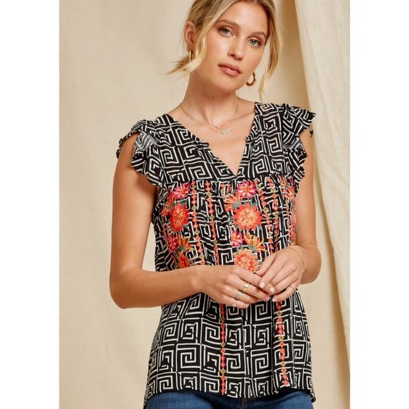 Savanna Jane | Tops | Savanna Jane Floral Embroidered Tracy Top Size 3x ...
